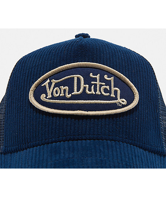Von Dutch Navy Corduroy Trucker Hat | Zumiez