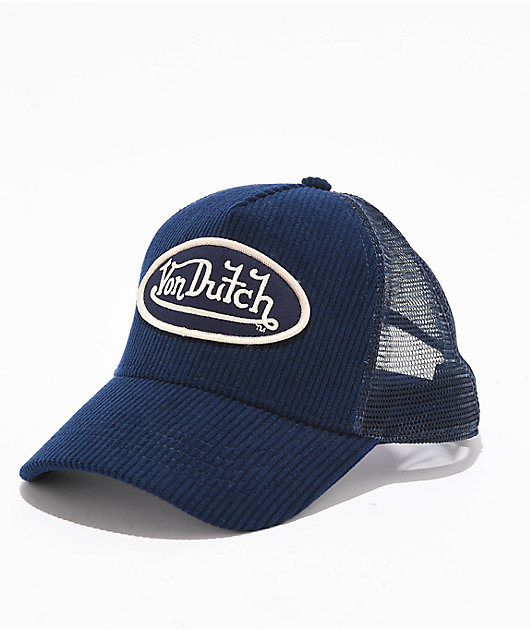 Von Dutch Navy Corduroy Trucker Hat | Zumiez