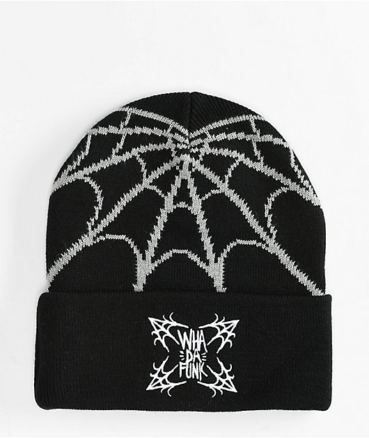 WHADAFUNK Webbed Black Beanie | Zumiez