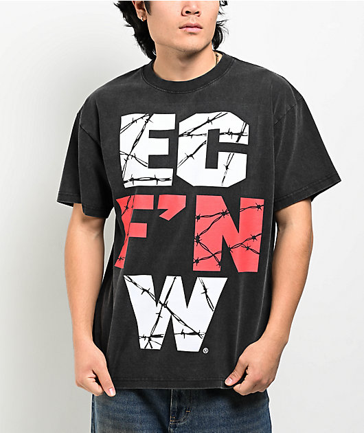 WWE EC F'N W Washed Black T-Shirt | Zumiez