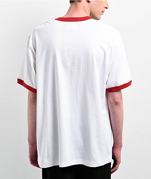 Welcome Barb Ringer White & Red T-Shirt | Zumiez