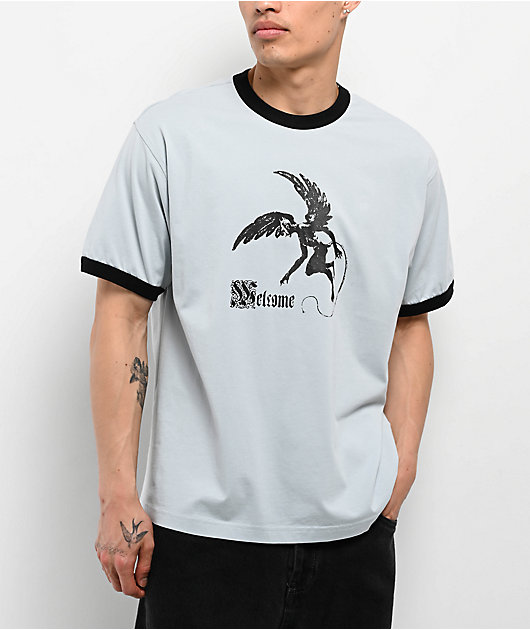 Welcome Scatter Light Blue Ringer T-Shirt | Zumiez