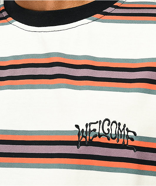 Welcome Thelema Bone & Multi Stripe T-Shirt | Zumiez