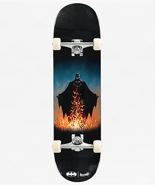 Welcome x Batman Bat Flames 8.5" Assembled Skateboard Complete | Zumiez