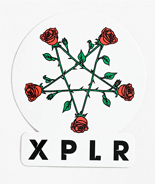 XPLR Pentagram Rose Sticker | Zumiez