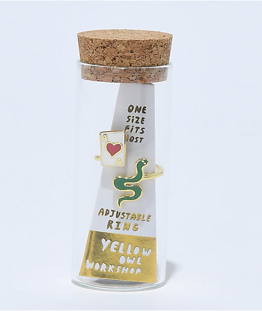 Yellow Owl Workshop Ace Of Heart & Snake Gold Ring | Zumiez