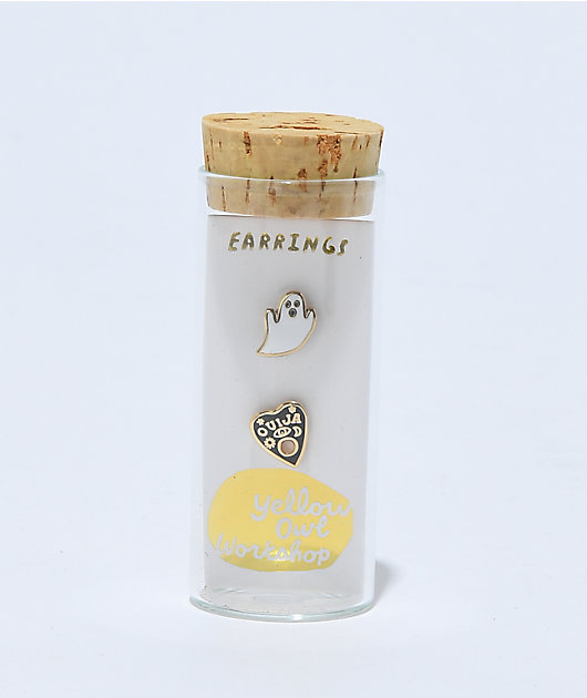 Yellow Owl Workshop Ghost & Planchette Stud Earrings | Zumiez