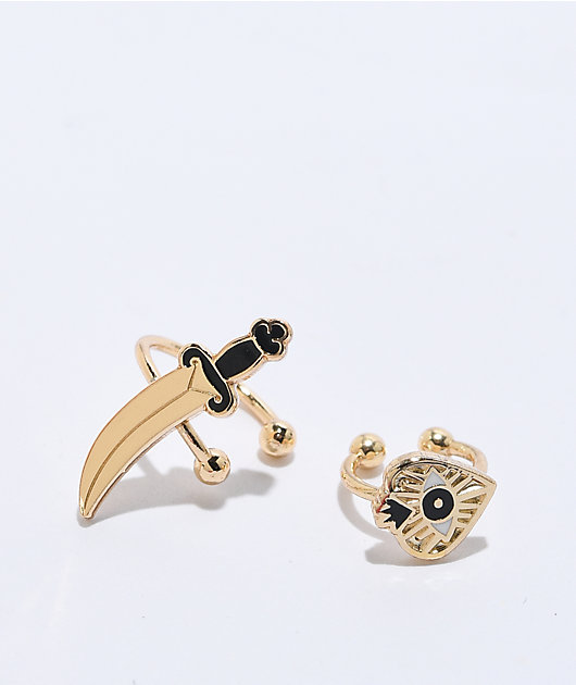 Yellow Owl Workshop Heart & Dagger Ear Cuffs | Zumiez
