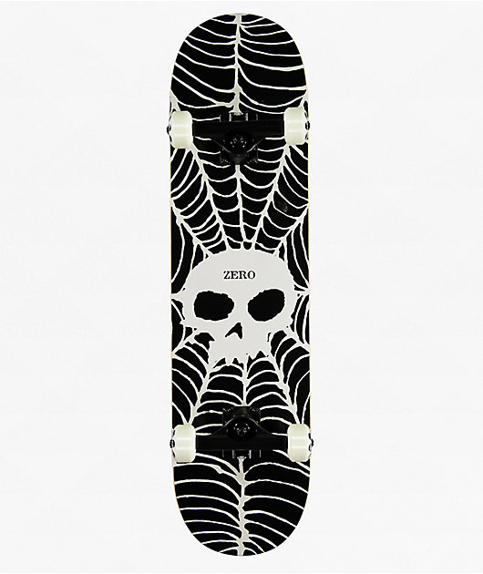 Zero Spider Web Single Skull Glow In The Dark 8.0" Skateboard Complete ...