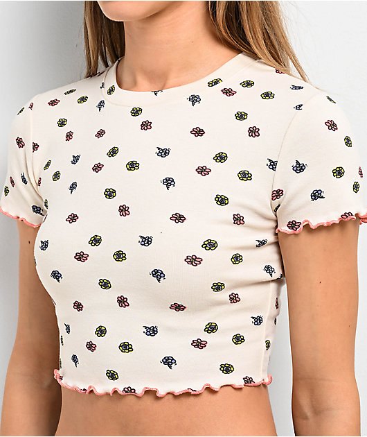 Zine Angie Ditsy Birch Crop T-Shirt | Zumiez