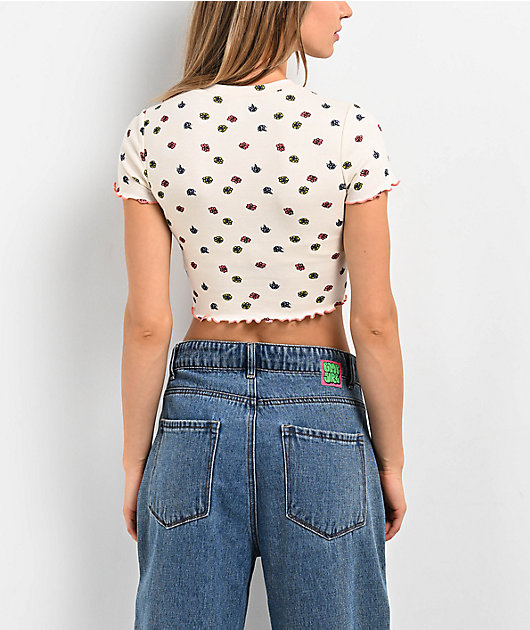 Zine Angie Ditsy Birch Crop T-Shirt | Zumiez