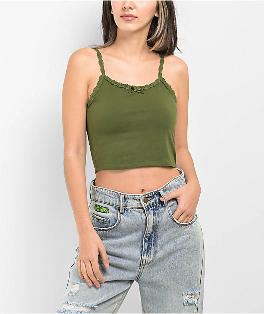Zine Berry Green Crop Tank Top | Zumiez