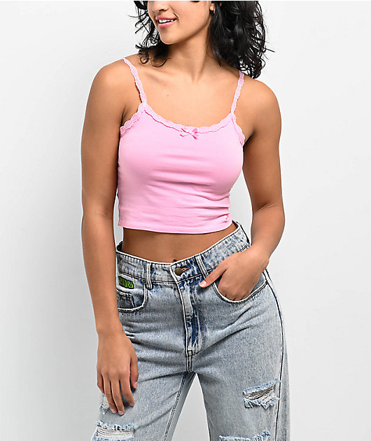 Zine Berry Pink Crop Tank Top | Zumiez
