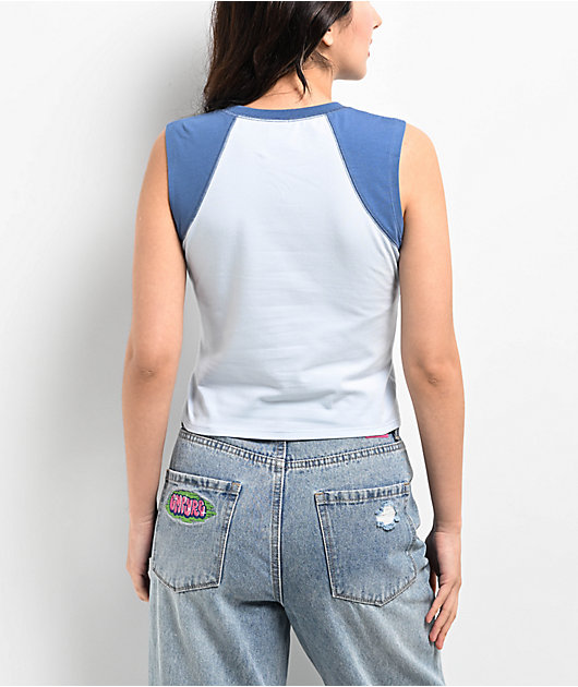 Zine Charlie Blue Raglan Tank Top | Zumiez