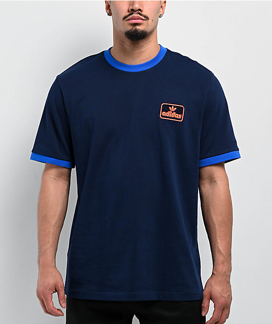 adidas Contrast Navy Ringer T-Shirt | Zumiez