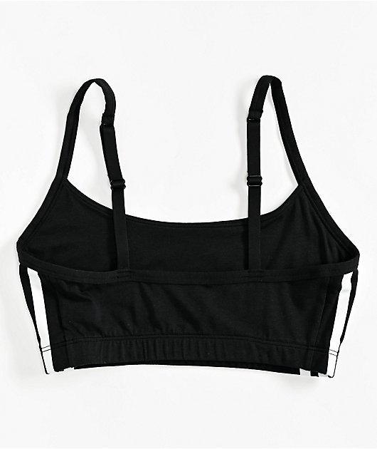 adidas Originals 3 Stripe Black Bralette | Zumiez