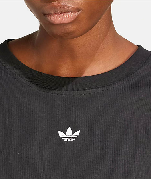 adidas Originals Adilenium Season 3 Black Boxy Crop T-Shirt | Zumiez