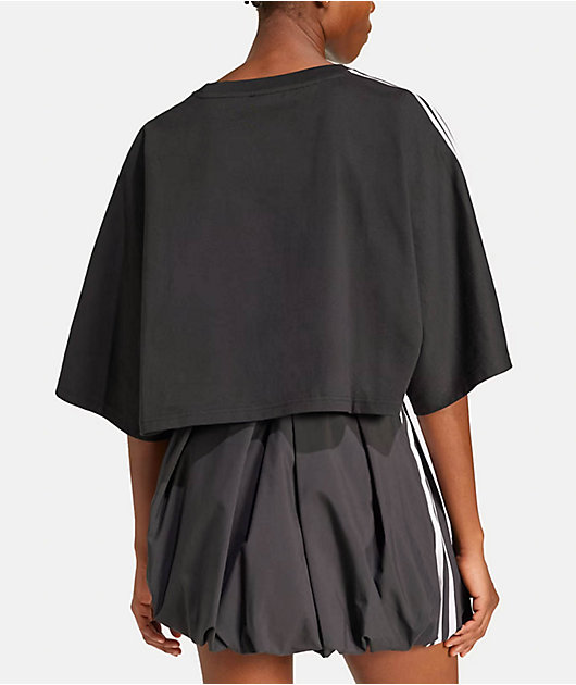 adidas Originals Adilenium Season 3 Black Boxy Crop T-Shirt | Zumiez