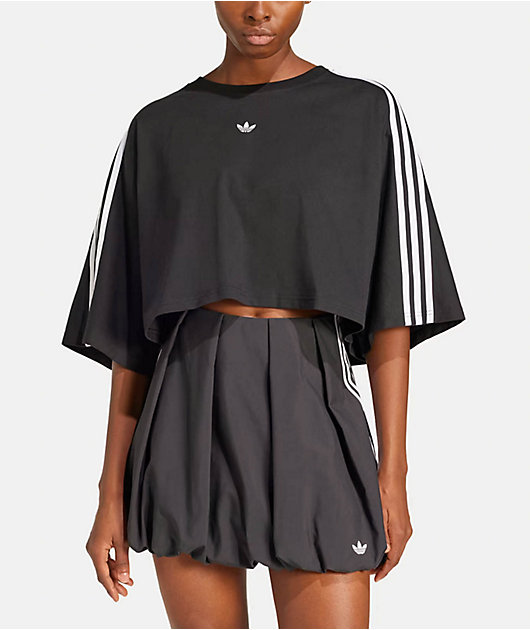 adidas Originals Adilenium Season 3 Black Boxy Crop T-Shirt | Zumiez