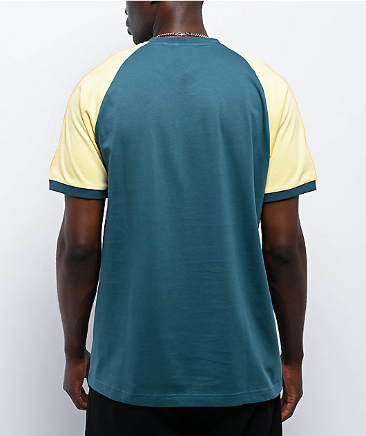 adidas Originals Superstar Green & Yellow Raglan T-Shirt | Zumiez