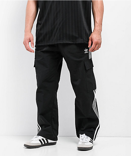adidas adicolor 3-Stripe Black Cargo Pants | Zumiez