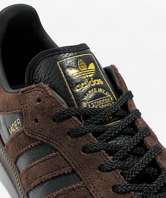 adidas x Kader Sylla Samba ADV Dark Brown & Core Black Skate Shoes | Zumiez