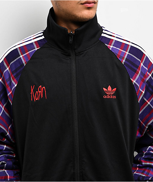 adidas x Korn Reversible Black, Red & Purple Track Jacket | Zumiez