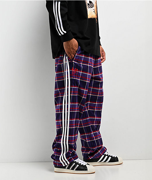 adidas x Korn Reversible Black & Plaid Track Pants | Zumiez