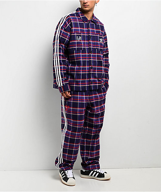 adidas x Korn Reversible Black & Plaid Track Pants | Zumiez