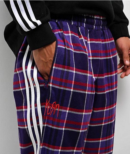 adidas x Korn Reversible Black & Plaid Track Pants | Zumiez