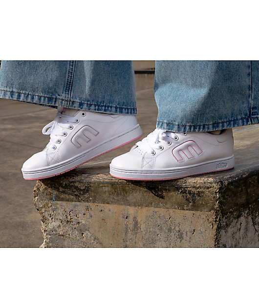 etnies Callicut White & Pink Skate Shoes | Zumiez