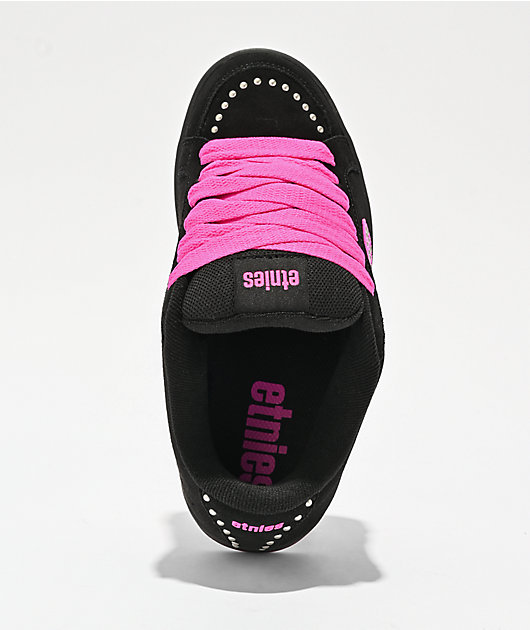 etnies Kingpin Black & Pink Skate Shoes | Zumiez