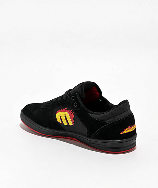 etnies x Santa Cruz Windrow Black & Red Skate Shoes | Zumiez