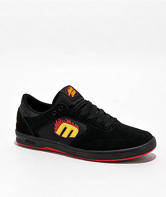 etnies x Santa Cruz Windrow Black & Red Skate Shoes | Zumiez