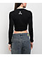 Affliction Winged Up Black Thermal Long Sleeve Crop T-Shirt | Zumiez