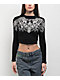 Affliction Winged Up Black Thermal Long Sleeve Crop T-Shirt | Zumiez