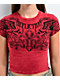 Affliction Winged Up Red Wash Crop T-Shirt | Zumiez