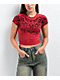 Affliction Winged Up Red Wash Crop T-Shirt | Zumiez