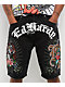 Ed Hardy x Broken Promises Love Scars Black Denim Shorts | Zumiez