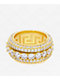 King Ice Brilliant Cut Icy Gold Spinner Ring | Zumiez