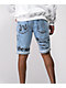 Ninth Hall Captain Scribbles Blue Denim Shorts | Zumiez