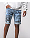 Ninth Hall Captain Scribbles Blue Denim Shorts | Zumiez