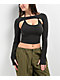 Ninth Hall Tirza Dark Grey Shrug Crop Halter Top Set | Zumiez